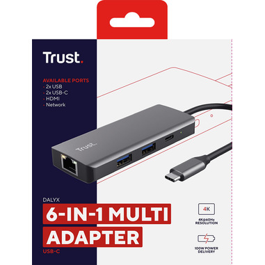 Trust Dalyx USB tipo-C 1000 Mbit/s Argento | Hub USB in offerta su Unieuro
